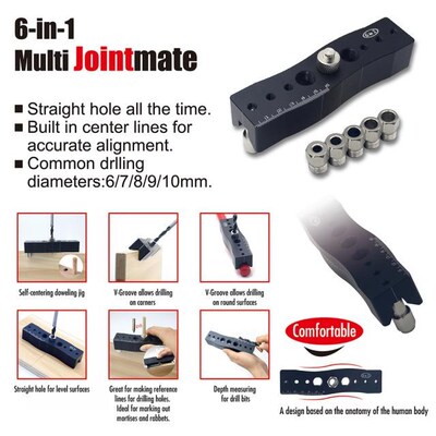 6in1 Woodworking Punching Drilling Positioner Locator Multif