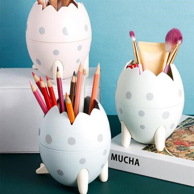Creative Kawaii Dinosaur Egg Shaped Pen Holder School Office