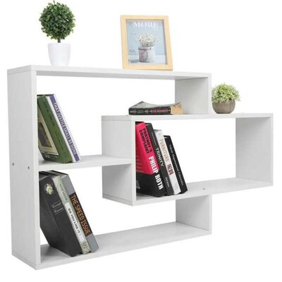 Wall-Mounted Shelf Modern Quadrangle Floating Shelf Stand Di