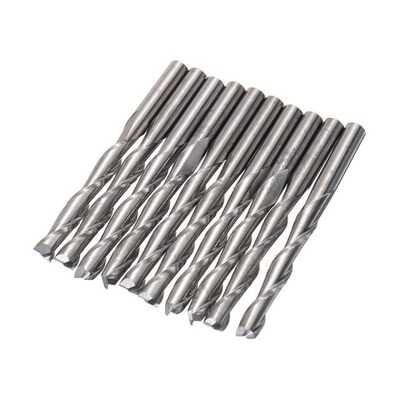 10pcs 2 Flutes End Mill Set 3.175mm Diameter CNC Solid Carbi