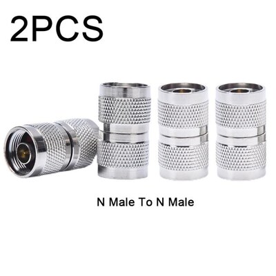 2PCS N Male Plug to N Male Plug Straight RF Coaxial Connecto
