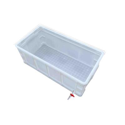 窄版龟箱带排水龟缸家用水族箱加厚乌龟缸长方形养殖箱塑料周转箱