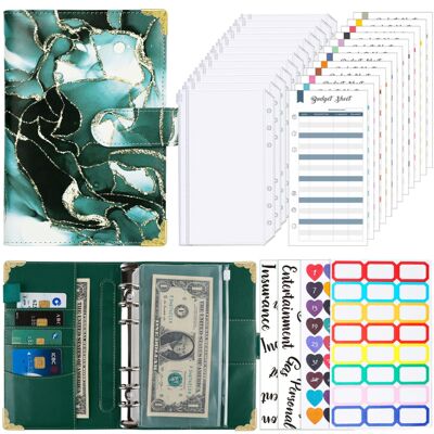 A6 Colorful Money Budget Planner Binder With Zipper Envelope