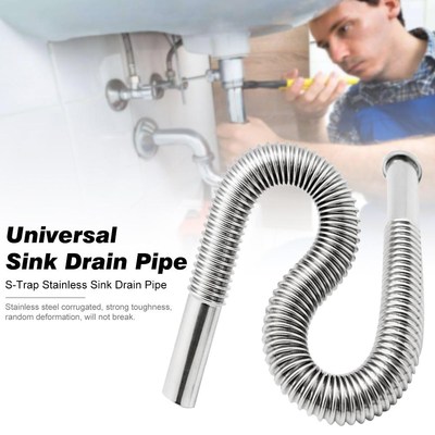 80cm Stainless Steel Siphon Flexible Hose Sink Drain Sinks