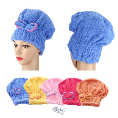 Microfibre Quick Hair Drying Bath Spa Bowknot Wrap Towel Hat