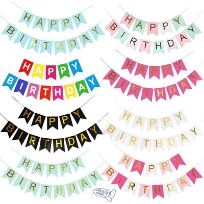 Paper Bunting Garland Banners Flags Happy Birthday Banner Bo