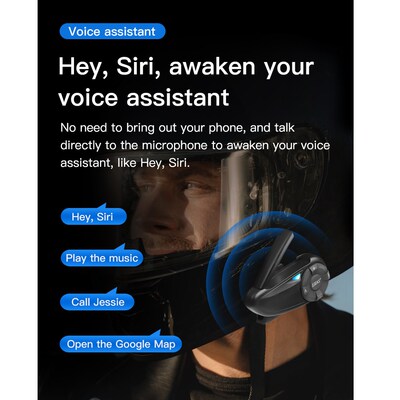 EJEAS Q7 Bluetooth Motorcycle Helmet Intercom Headsets Remo