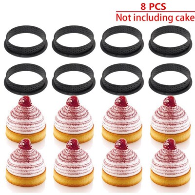 8Pcs Mousse Mold Circle Cutter Decorating Tool French Desser