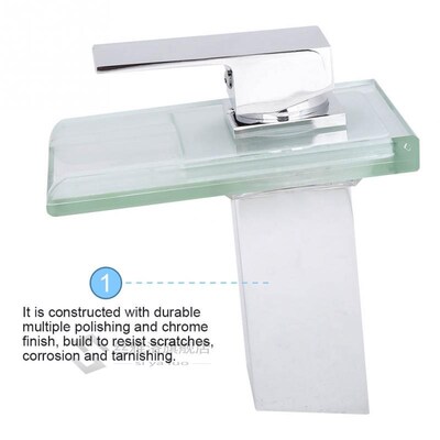 Bathroom Water Flown Waterfall Sink Faucet Single Handle Bas