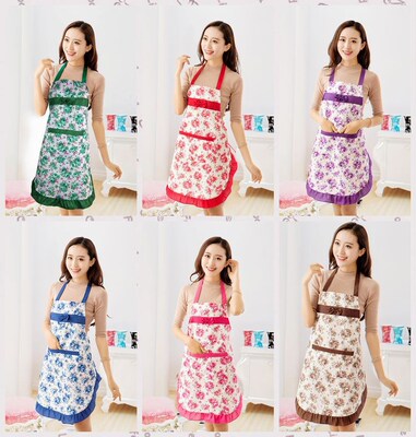 Summer Bow Flower Cute and Fashionable Apron 6 Color Styles