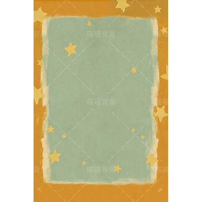 儿童星星人相框背景纸主题写真拍照背景布卡通男宝女宝摄影杂志风娃娃氛围照照相馆可爱摄影纸浅绿色MH-2975