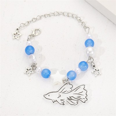 Black White Tropical Fish Bracelet for Women Besties Cold Sw