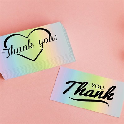30PCSPack Laser Rainbow Thank You Cards Creative Gift Packag