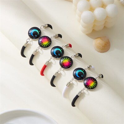 Lovers Time Gemstone Luminous Bracelet Set for Valentines Da