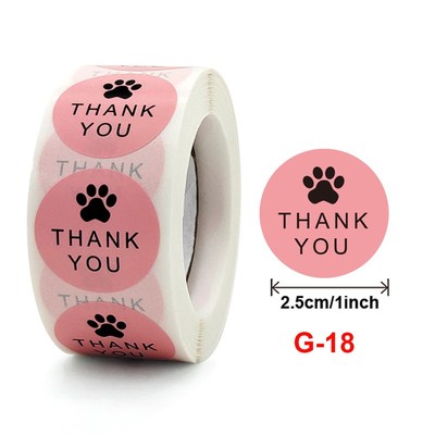 Pink Thank You Stickers 500Roll SelfAdhesive Labels