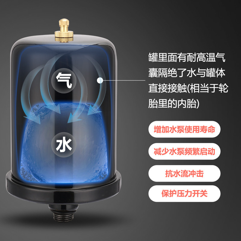 精浦压力罐全自动自吸增压泵水泵配件2L压力罐气压罐气囊罐