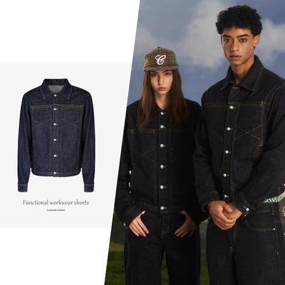 【CSMY】s45丹宁牛仔原牛仿绿松石牛仔夹克正肩短宽夹克外套