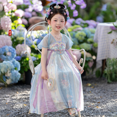 萌乎·啾啾儿童汉服夏款齐胸襦裙超仙古风小女孩踏春赏花仙气穿搭