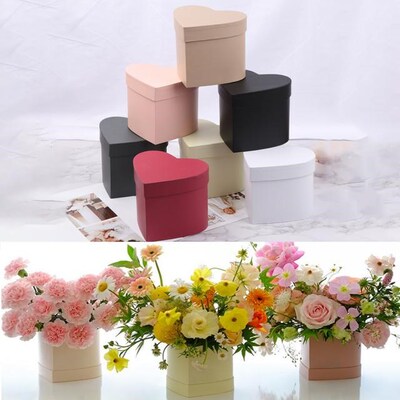 Gift Box Double Layers Round Heart Shaped Rotating Box Flowe