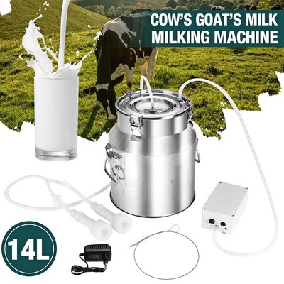 14L Electric Milking Machine Stainless Steel Milker Farm Cow