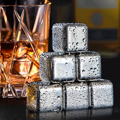 Stainless Steel Ice Cubes Reusable Whisky Stones Wine Cooler
