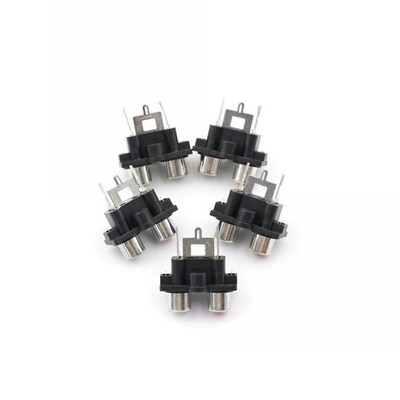 5Pcs 2 hole RCA Female Stereo audio Jack AV Audio input sock