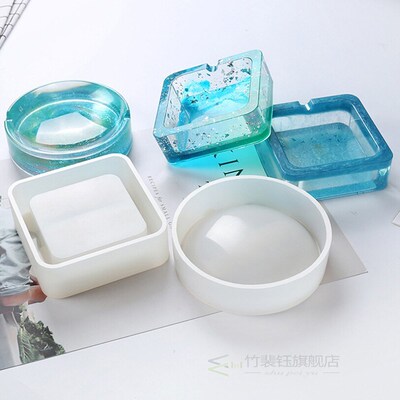 1pc White Resin Silicone Coaster Ashtray Mold Jewelry Contai