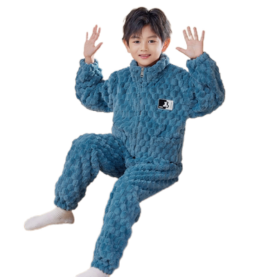 儿童珊瑚绒睡衣男童套装