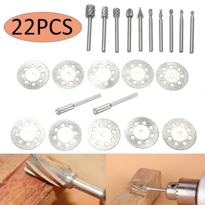 22pcs 1/8'' Shank Drill Bit Set Cutting Tool Tungsten Carbid