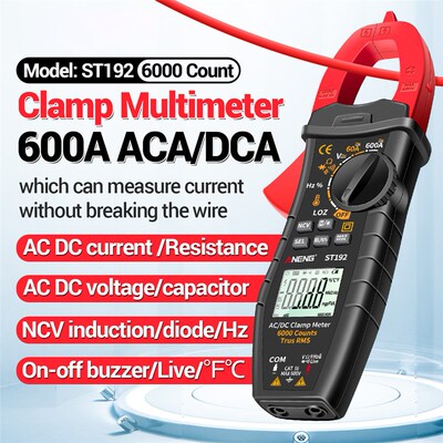 LCD Digital Clamp Multimeter ST192 6000 Counts DC AC Resista