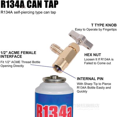 AC Charge Hose with Gauge for R134A R12 R22, Car HVAC Refrig