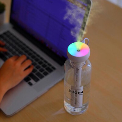 USB Portable Air Humidifier Bottle Aroma Diffuser Silent Min