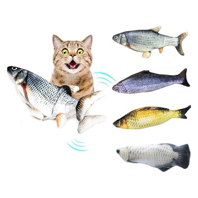 30cm Moving Fish Electric Toy For Cat USB Charger Interactiv