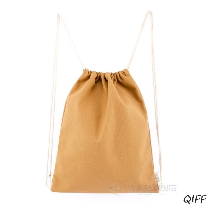 Canvas Drawstring Backpack String Gym Bag Sports for Men Wo_虎窝淘