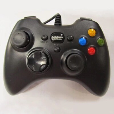 Black USB Wired Game Controller Joystick Gamepad Pad For PC