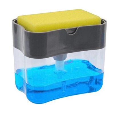 Kitchen Dishwashing Brush Press The Liquid Box Sponge Wipe C