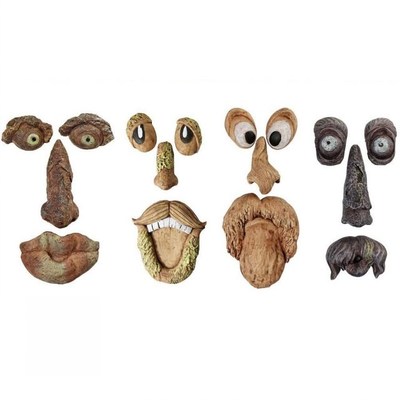 Funny Bark Ghost Face Facial Features Decoration Ho