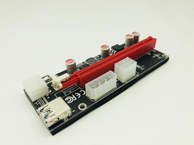 10pcs NEW PCI-E 009S PCIE 1x to 16X PCI Express  Molex 6pin