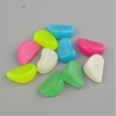 10Pcs Glow In The Dark Luminous Pebbles Stones for Wedding P