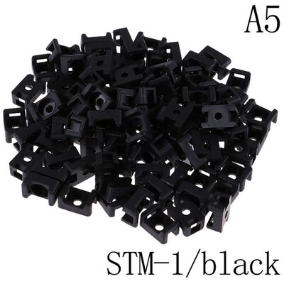 100PCs Cable Tie Mount Wire Buddle Saddle Type Plastic Holde