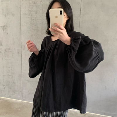 OF 米米26年早春100苎麻韩系极简纯苎麻小衫YY-25611