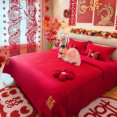 2026年新款玫瑰提花结婚床上用品