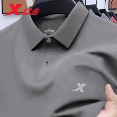 特步男t恤夏季男士翻领Polo衫2025年新款官方旗舰店正品男装短袖T