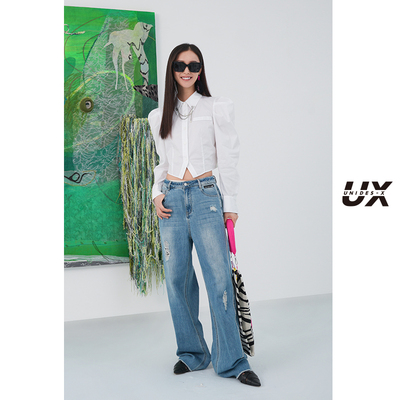 UNIDESXUX新款羊腿袖衬衫DJ321010A251