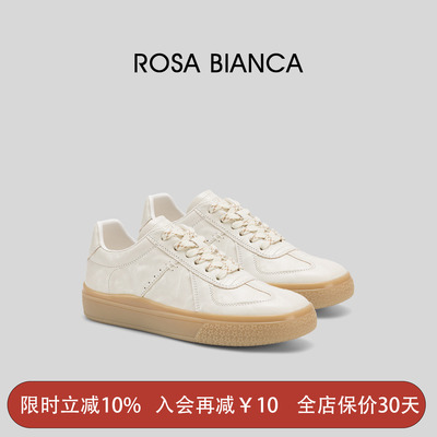 Rosa Bianca舒适经典平底德训鞋2026春季新款百搭休闲运动鞋