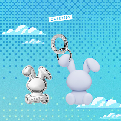 CASETiFY 像素小兔系列 兔兔挂炼钥匙圈扣 适用于部分手机保护壳