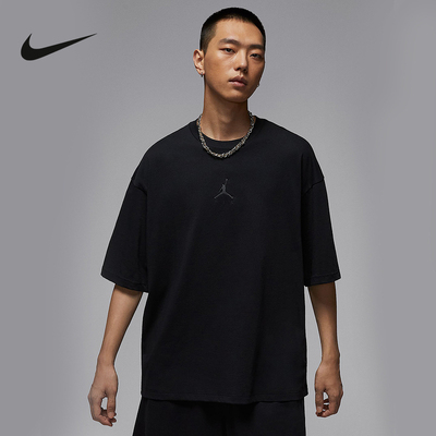 耐克Jordan男子秋季新款休闲刺绣宽松透气短袖运动T恤IB7346-010