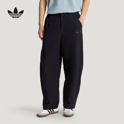 adidas阿迪达斯三叶草2026夏男宽松休闲三条纹运动裤弯刀裤KY8311
