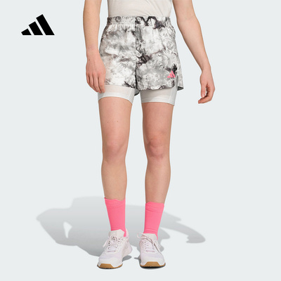 adidas阿迪达斯秋女梭织二合一跑步运动短裤跑步服舒爽JN9669