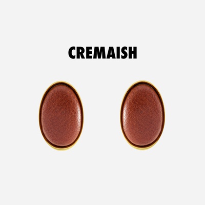 CREMAISH贴皮曲面耳钉